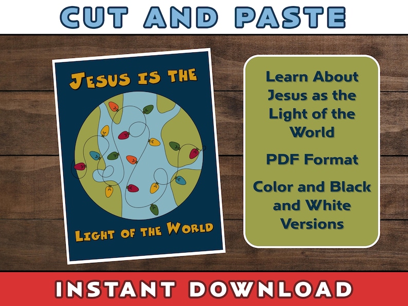 Jesus is the Light of the World Craft Bible Class Craft Sunday School ...