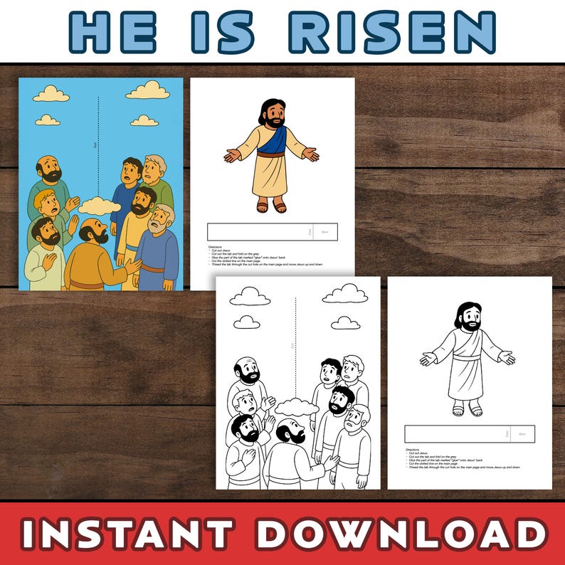 Jesus Ascending Craft: Bible Story Activity - Cut and Paste (digital ...
