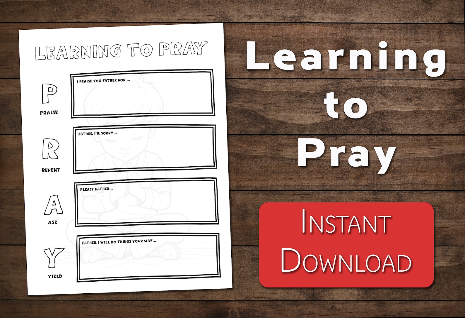 Learning to Pray | Kid's Prayer Journal | Children's Bible Class ...