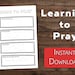Learning to Pray | Kid's Prayer Journal | Children's Bible Class ...