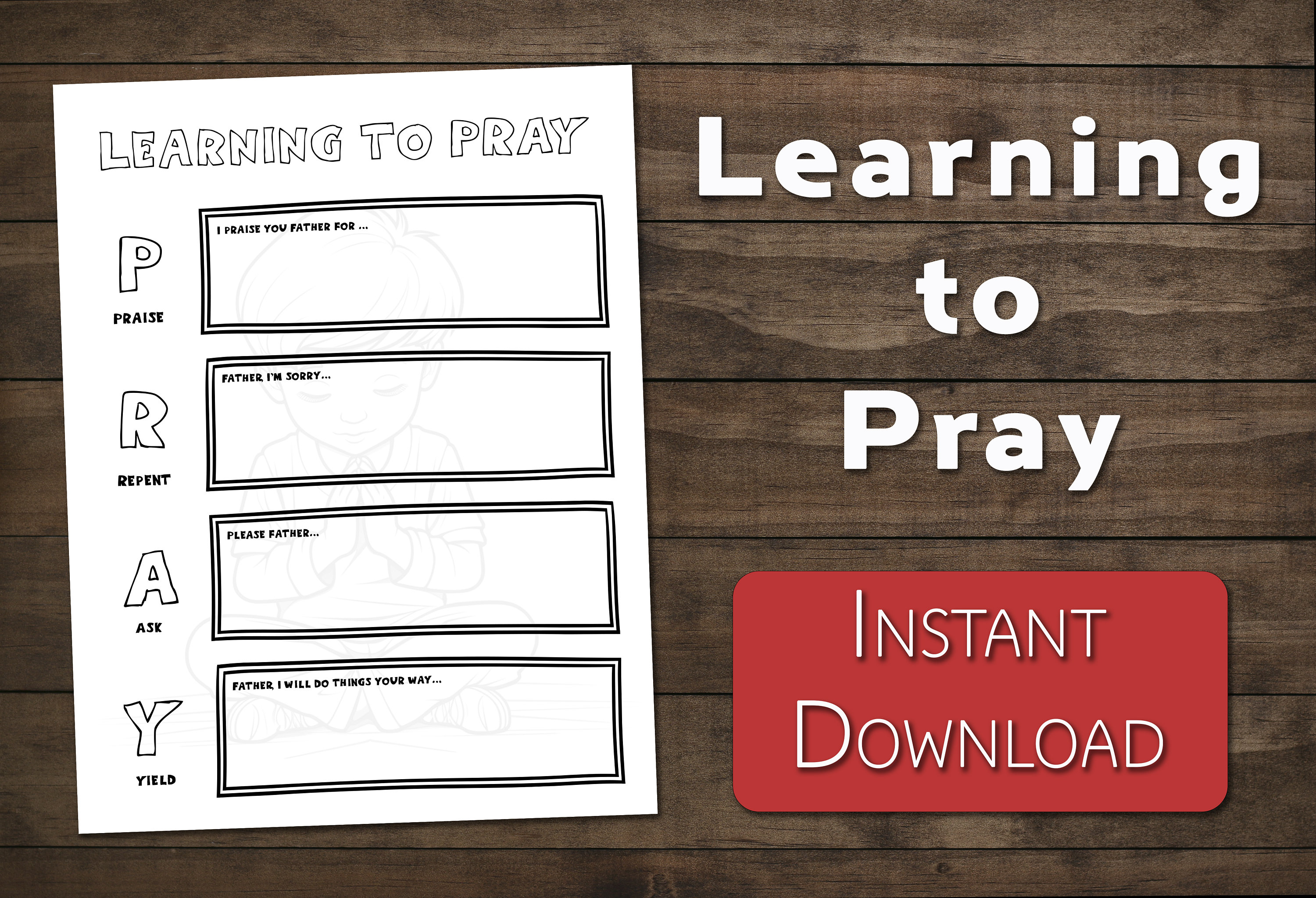 Learning to Pray | Kid's Prayer Journal | Children's Bible Class ...