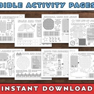 Bible Activity Pages Eight Pages From the Old Testament Crossword Word ...