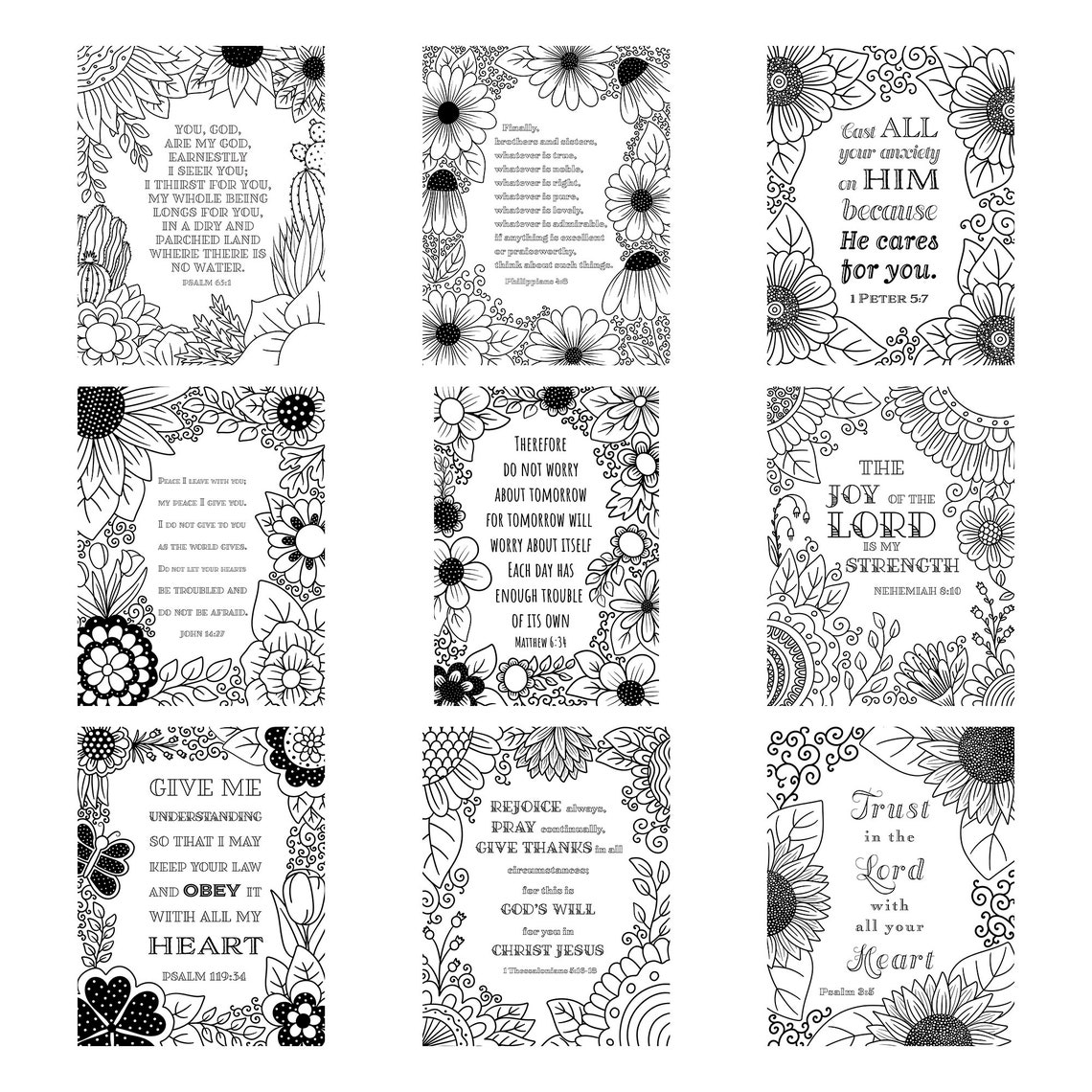 Digital Coloring Page Printable Bible Verses, Inspirational, Spiritual ...