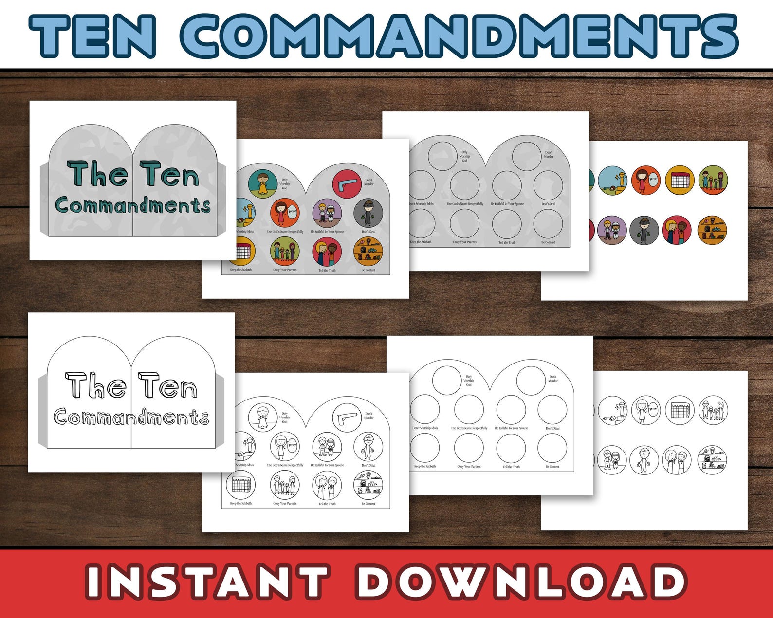 Ten Commandment Craft | Cut and Glue Foldable Craft | Sunday School ...