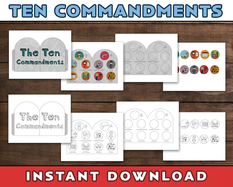 Ten Commandment Craft | Cut and Glue Foldable Craft | Sunday School ...
