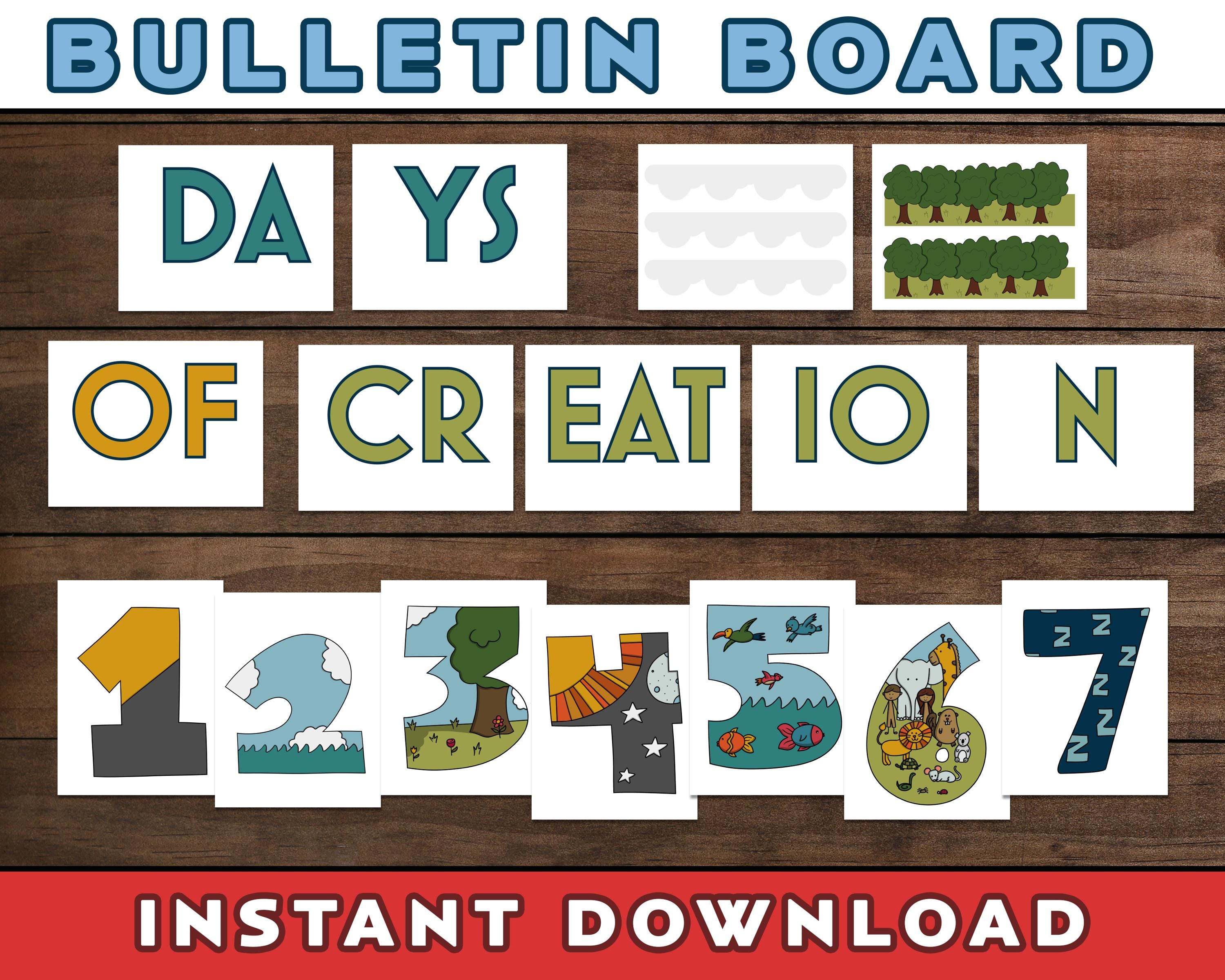 Days of Creation Bulletin Board: Sunday School Decor (PDF Download) - Etsy