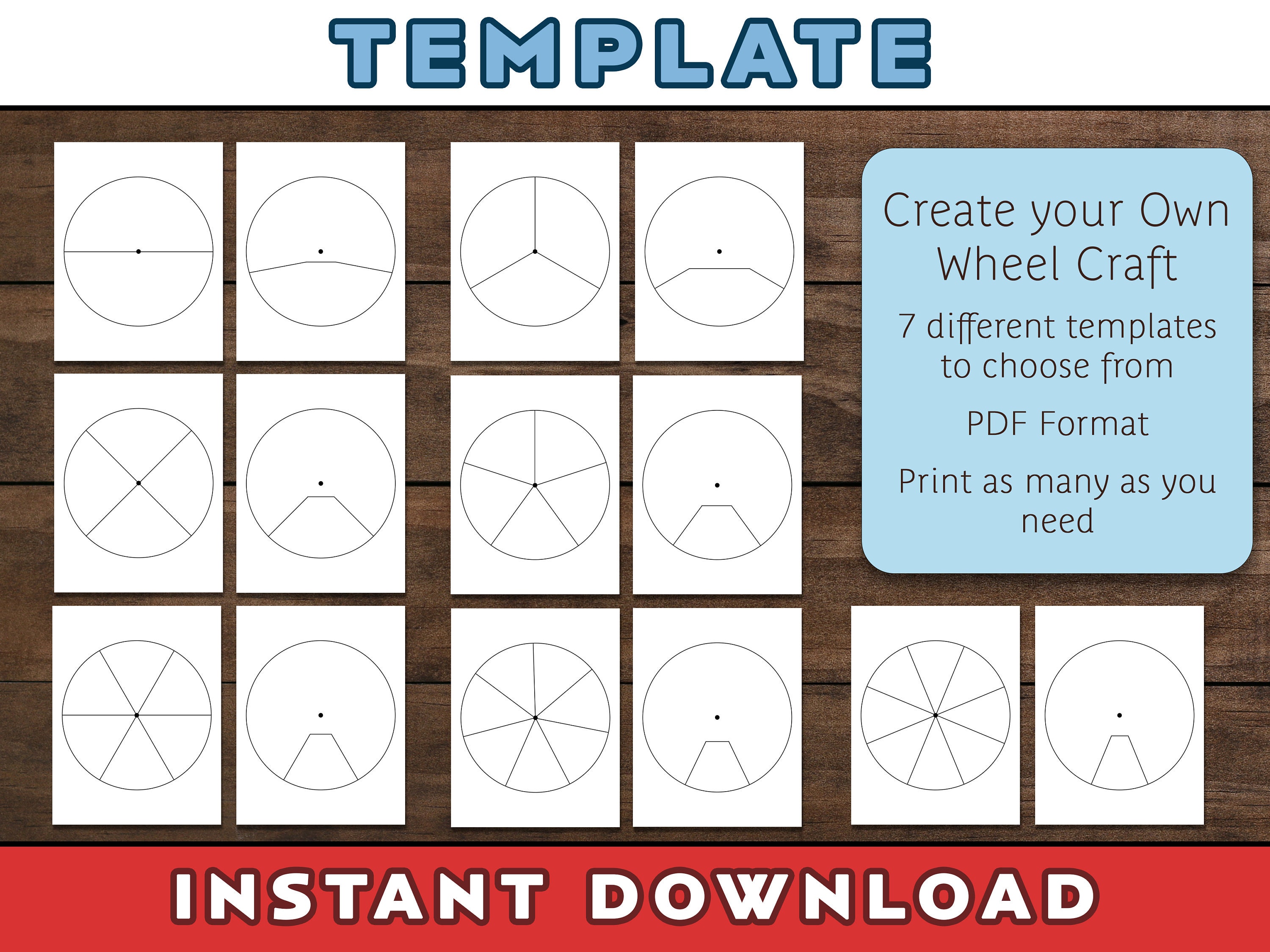 Blank Story Wheel Template: DIY Craft Spinner (digital Download) Blank ...