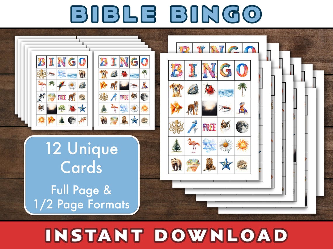 Days of Creation Bingo Game | Sunday School Bingo | Bible Class Bingo ...