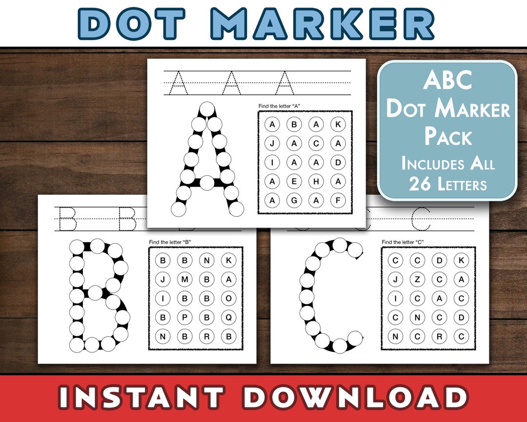 Dot Marker Alphabet ABC: Uppercase Printable Activity (digital Download ...