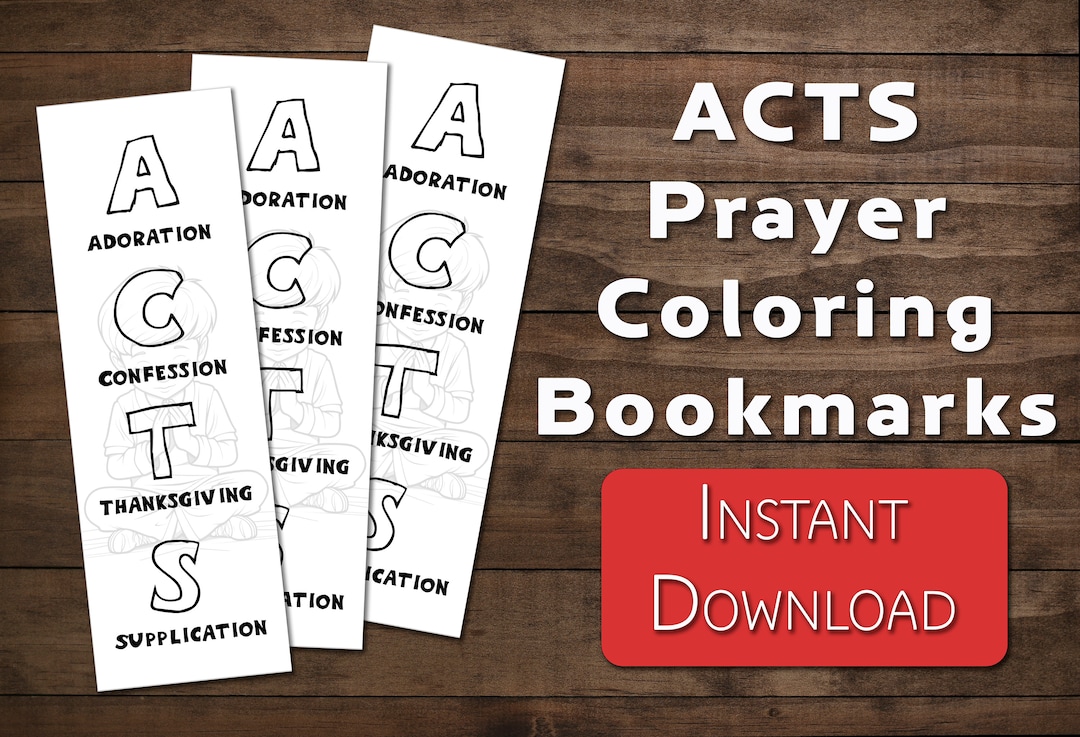 Learning to Pray With ACTS Acronym Bookmark | Instant Download | Sunday ...