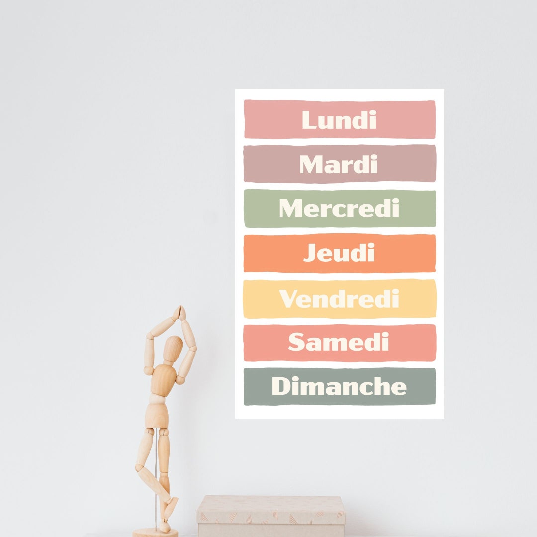 French Days of the Week Educational Classroom Poster - Etsy