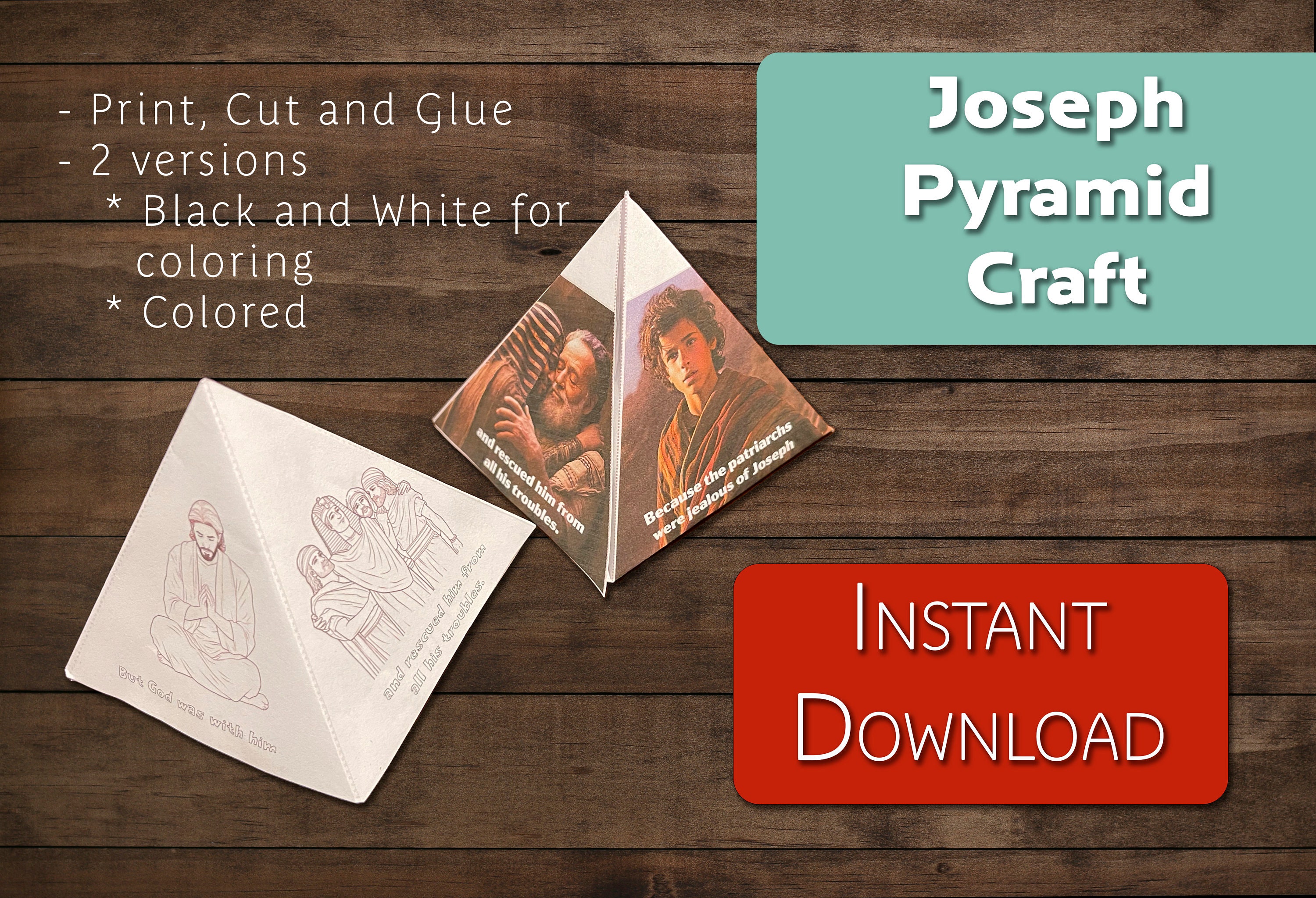 The Life of Joseph Pyramid Craft and Activity | Sunday School Bible ...