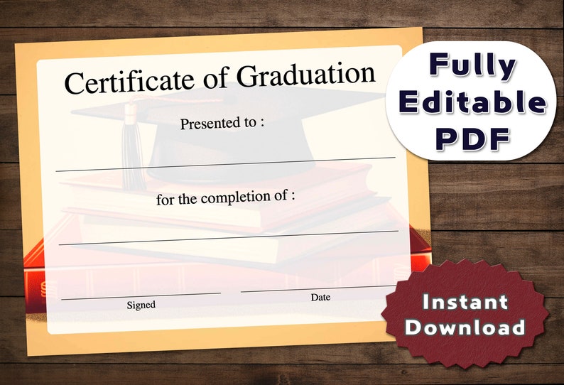 Fully Editable Certificate of Graduation Preschool - Etsy México