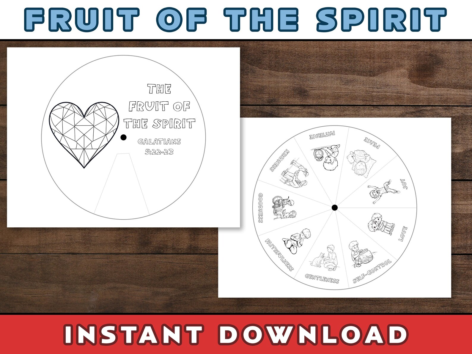 Fruit of the Spirit Coloring Wheel | Sunday School Bible Class ...