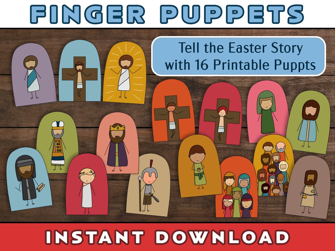 Easter Story Finger Puppets: Holy Week Bible Lesson (digital Download ...