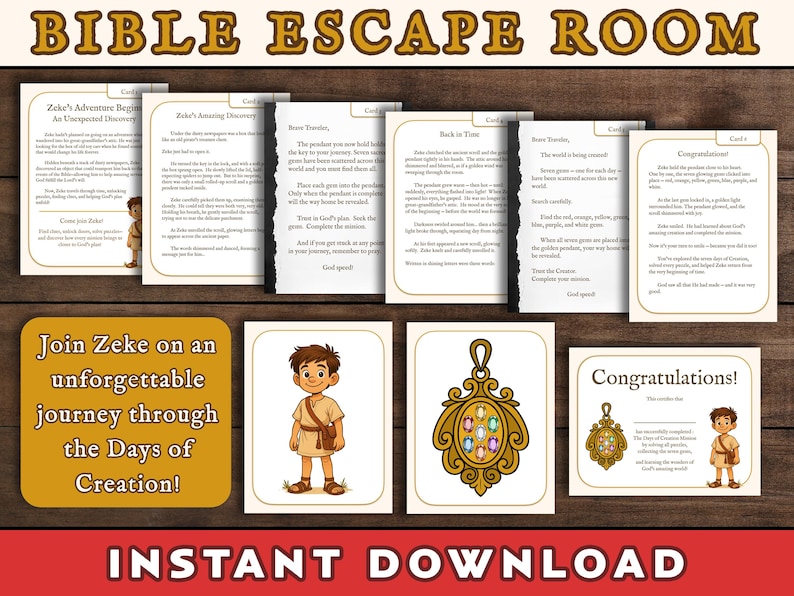 Days of Creation Escape Room: Bible Activity for Kids (digital Download ...