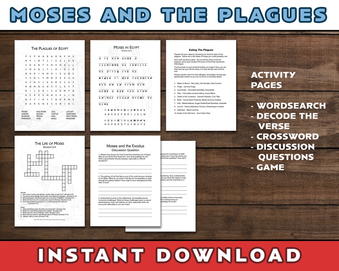 Moses and the Plagues Activities Bundle: Sunday School Class (digital ...