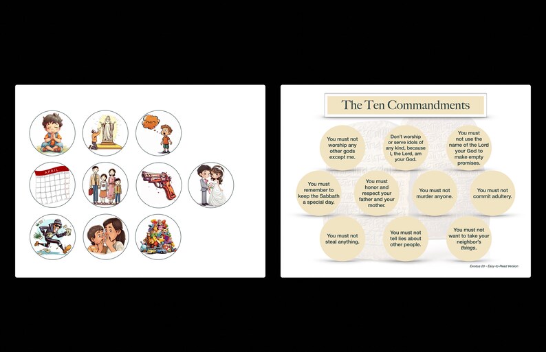 Ten Commandments Worksheet: Sunday School Bible Class (digital Download ...