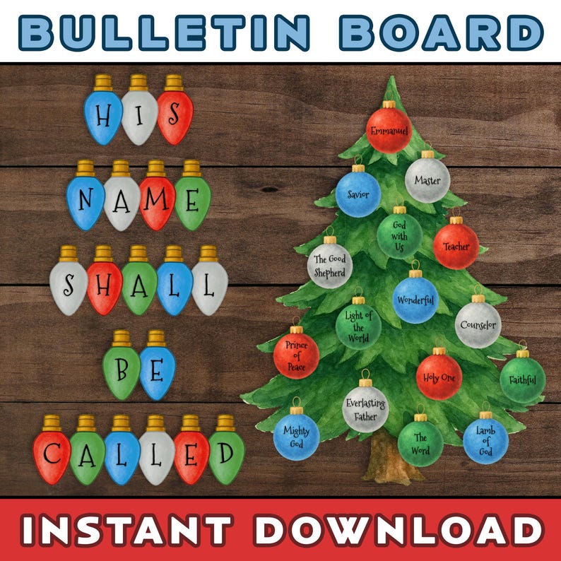 Names of Jesus Christmas Ornaments: Sunday School Decor (PDF Download ...