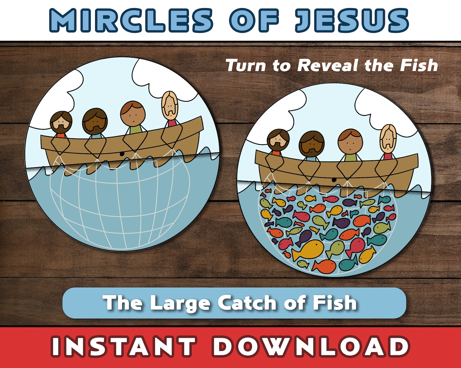 Miraculous Catch of Fish Craft: Bible Class Activity (digital Download ...
