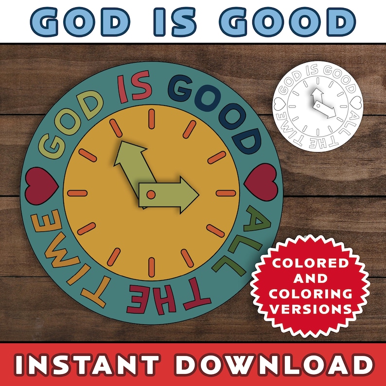 God is Good All the Time All the Time God is Good Clock Craft Preschool ...