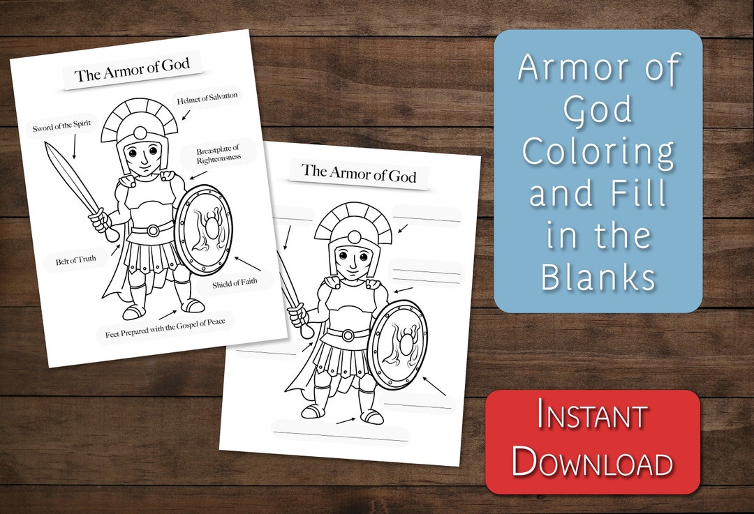 Armor of God Coloring and Fill in the Blank | Sunday School Bible Class ...