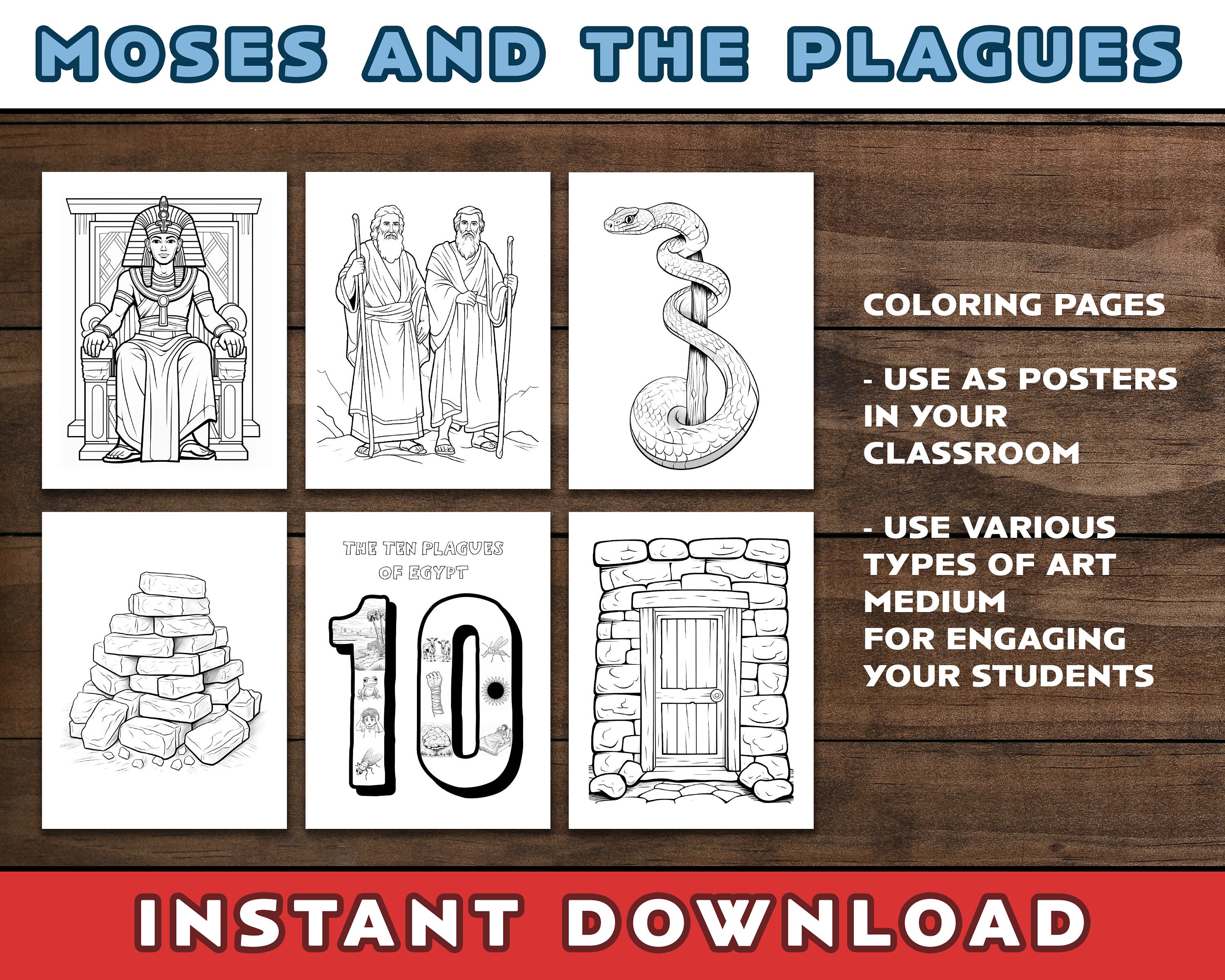 Moses and the Plagues Activities Bundle: Sunday School Class (digital ...