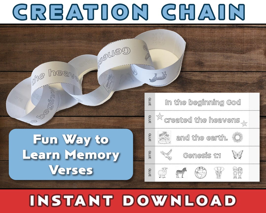 Creation Chain: Genesis 1 Memory Verse Activity (PDF Download) - Etsy