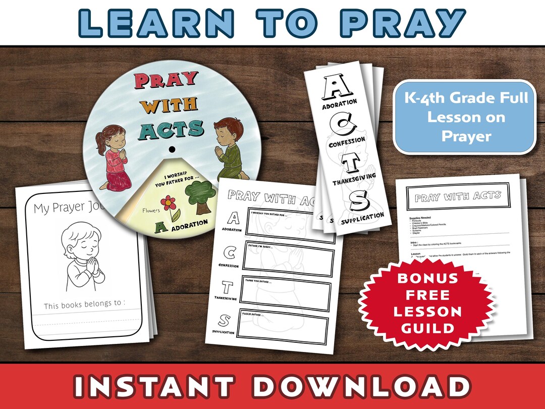 Learn to Pray Activity Bundle: Prayer Journal, Wheel Craft (digital ...