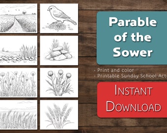 Parable of the Seed Coloring Page: Matthew 13 Bible Printable (PDF ...