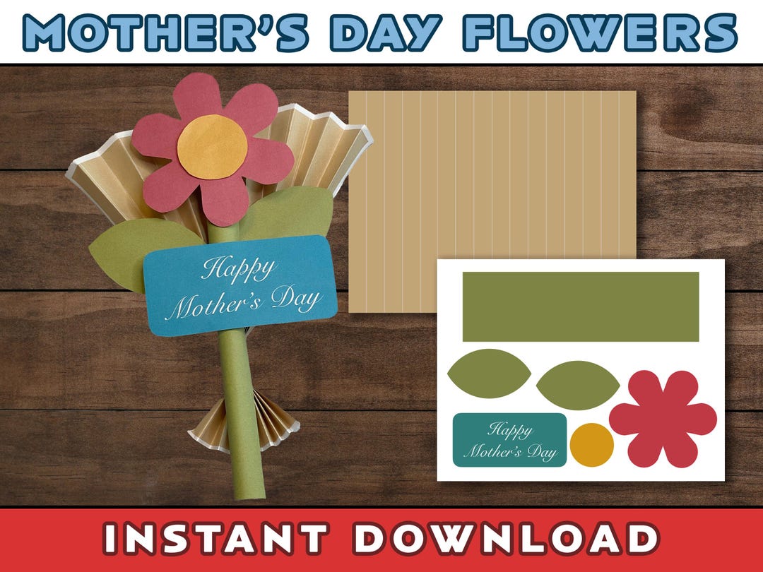 Cut and Paste Mother's Day Flower Craft | Mother's Day Craft Idea | Mom ...