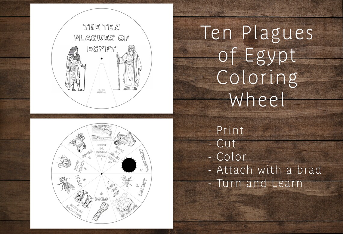 Ten Plagues of Egypt Coloring Wheel: Bible Class Worksheet (digital ...