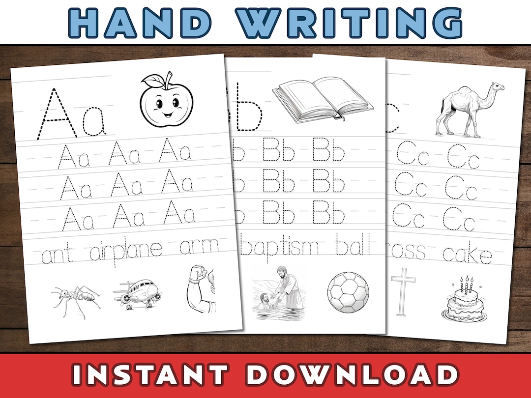 Bible ABC Handwriting Tracing Book: Sunday School Homeschool (digital ...
