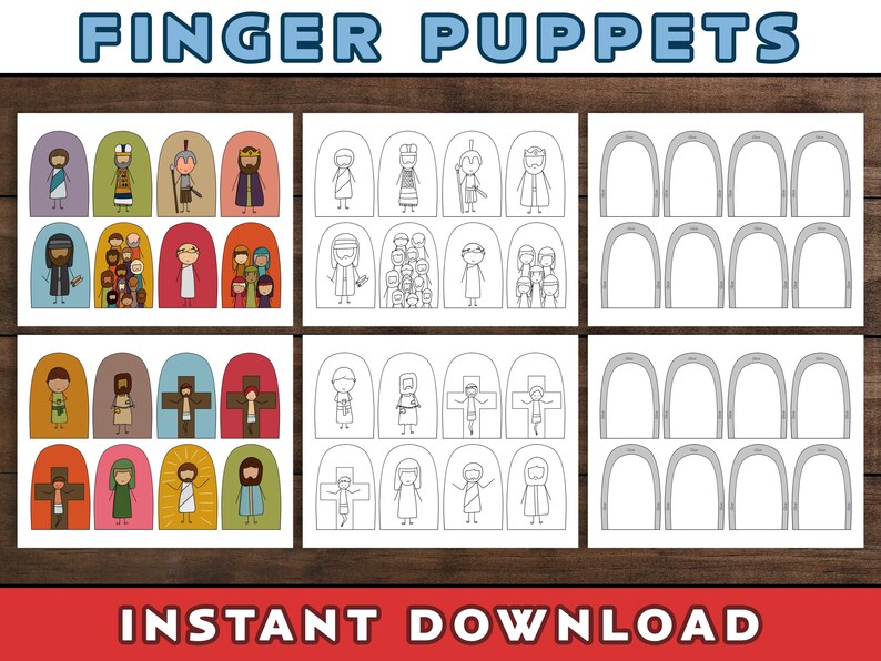 Easter Story Finger Puppets: Holy Week Bible Lesson (digital Download ...