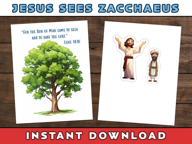 Zacchaeus Bible Story Puppets: Sunday School Craft (PDF) - Etsy