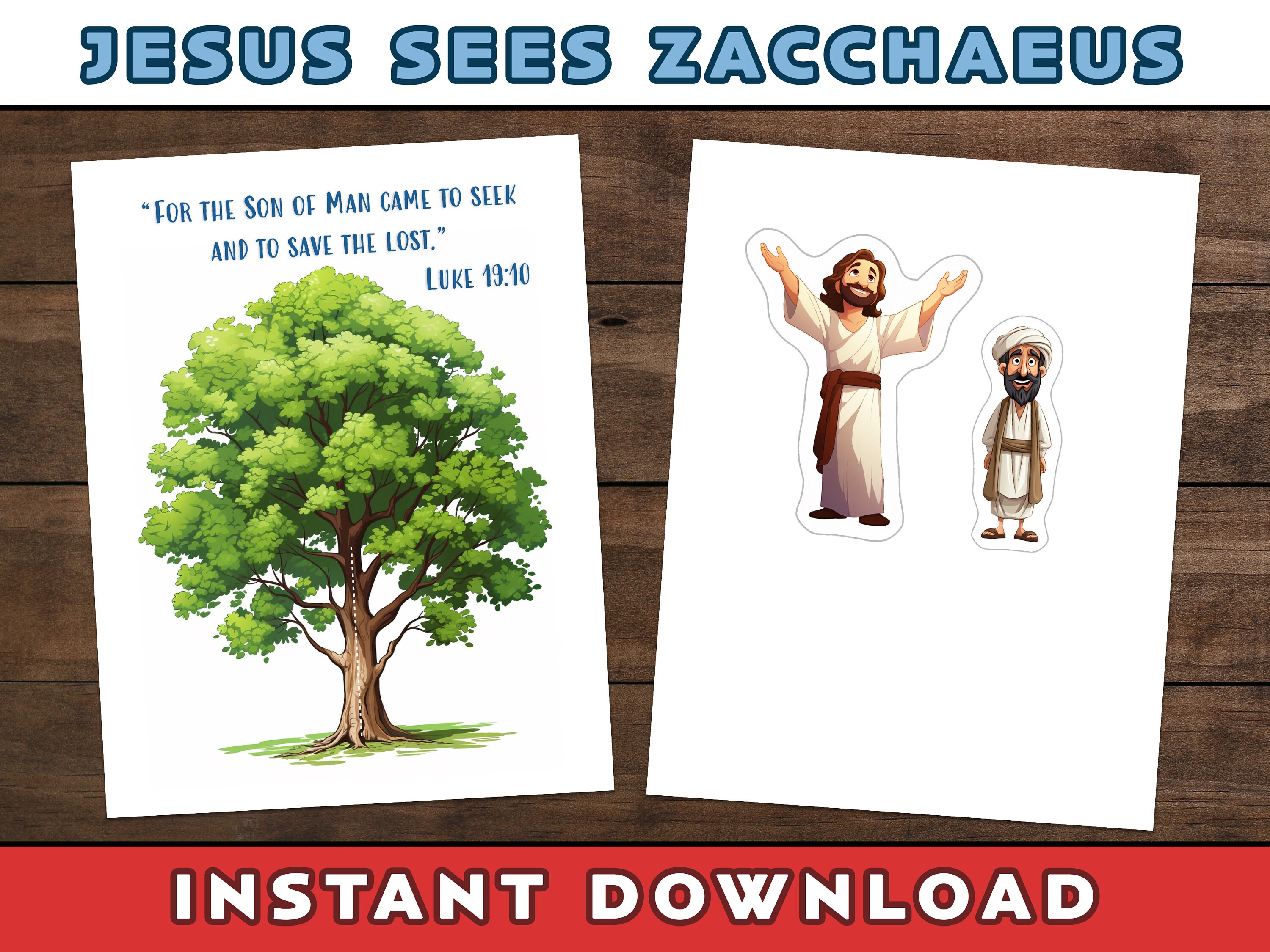 Zacchaeus Bible Story Puppets: Sunday School Craft (PDF) - Etsy