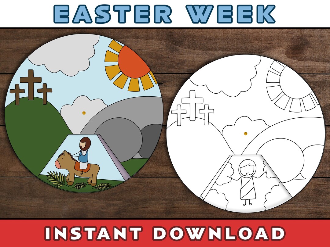Holy Week Wheel Craft: Passion of Christ, Easter Bible Study (digital ...