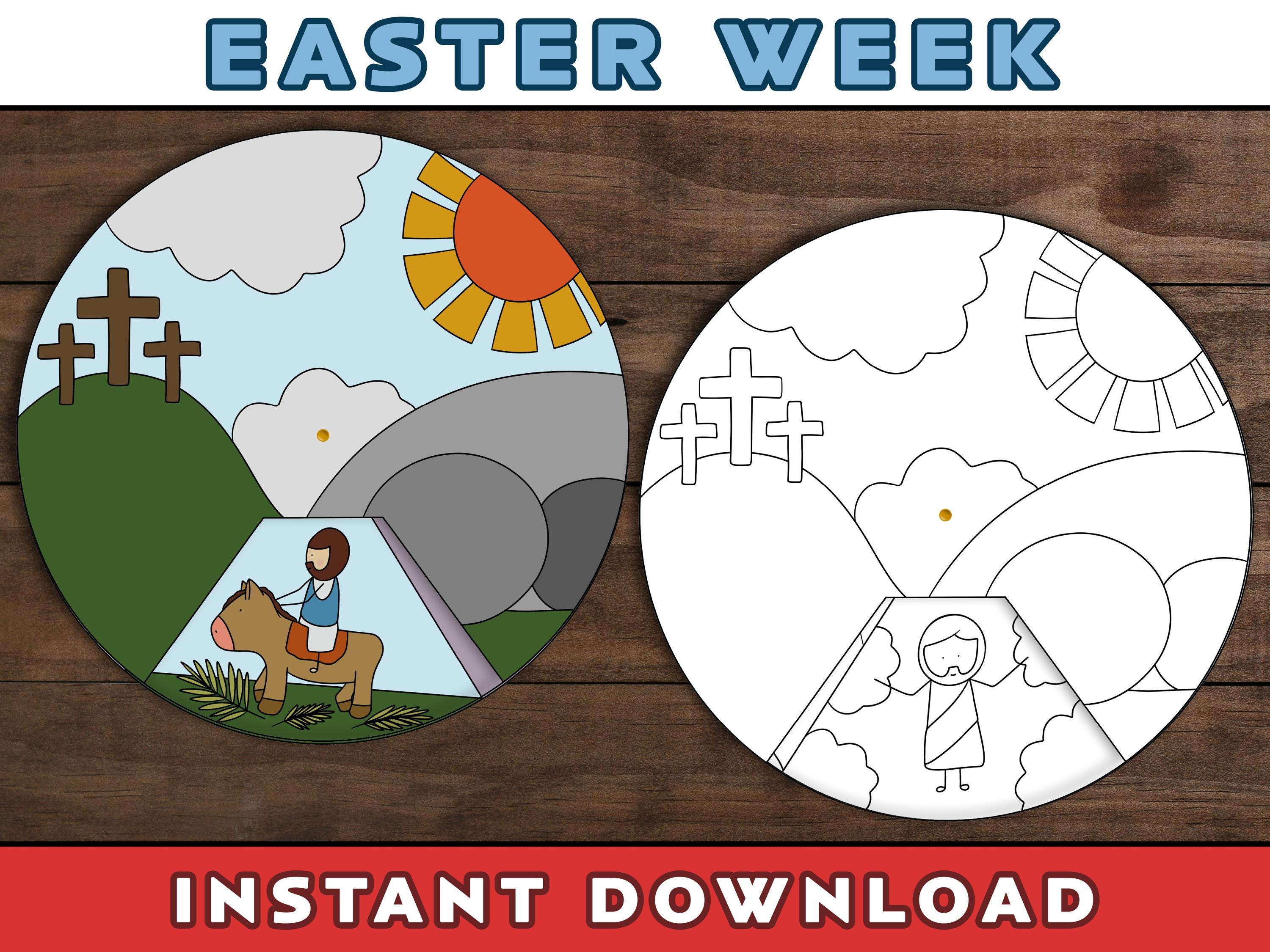 Holy Week Wheel Craft: Passion of Christ, Easter Bible Study (digital ...