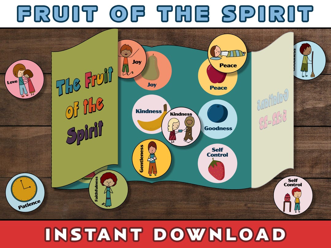 Fruit of the Spirit Booklet Craft | Cut and Paste and Color | Sunday ...