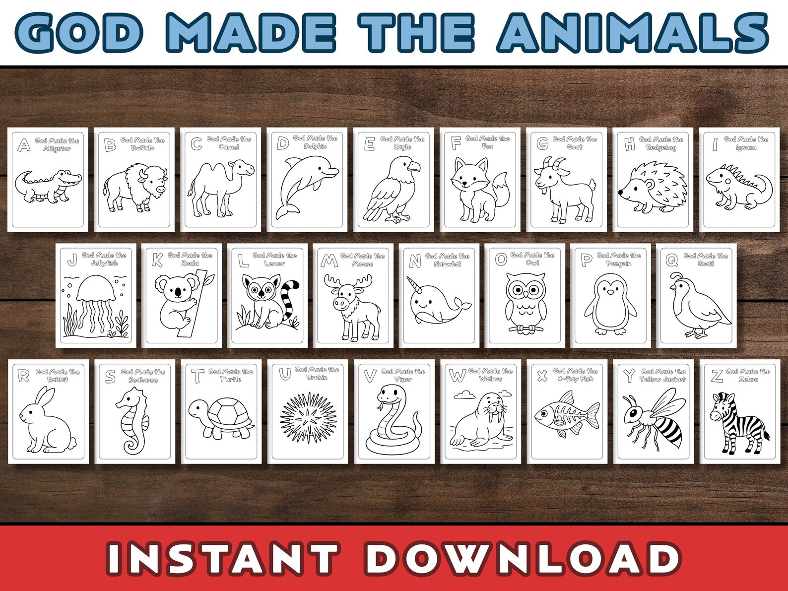 Bible Coloring Sheets | Animal ABC Book | Alphabet Book | God Made the ...