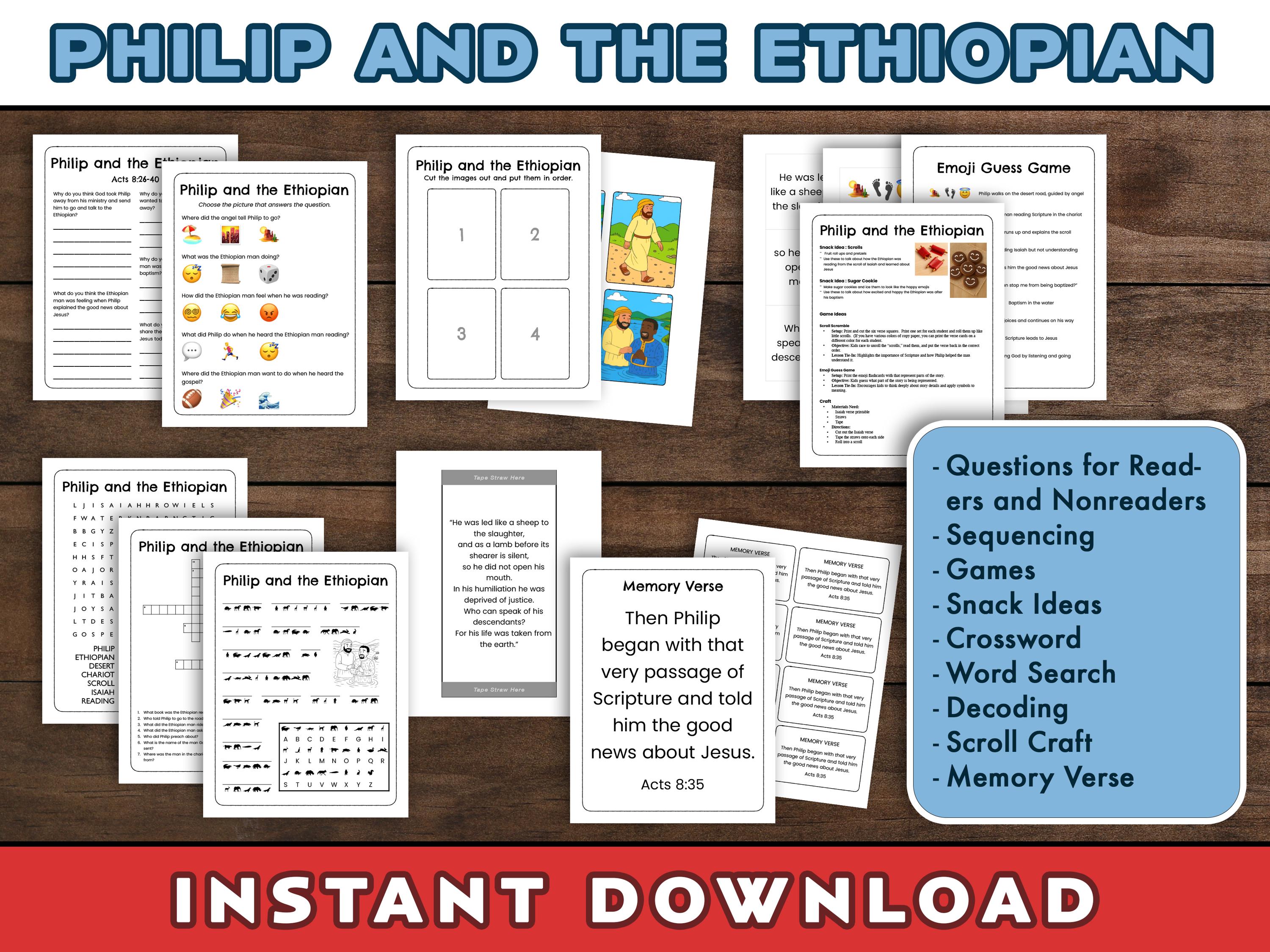Philip and the Ethiopian Eunuch Lesson | Sunday School Curriculum ...