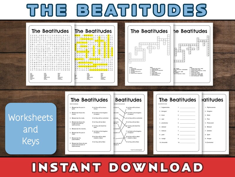 Beatitudes Worksheet & Activity Bundle: Bible Study (digital Download ...