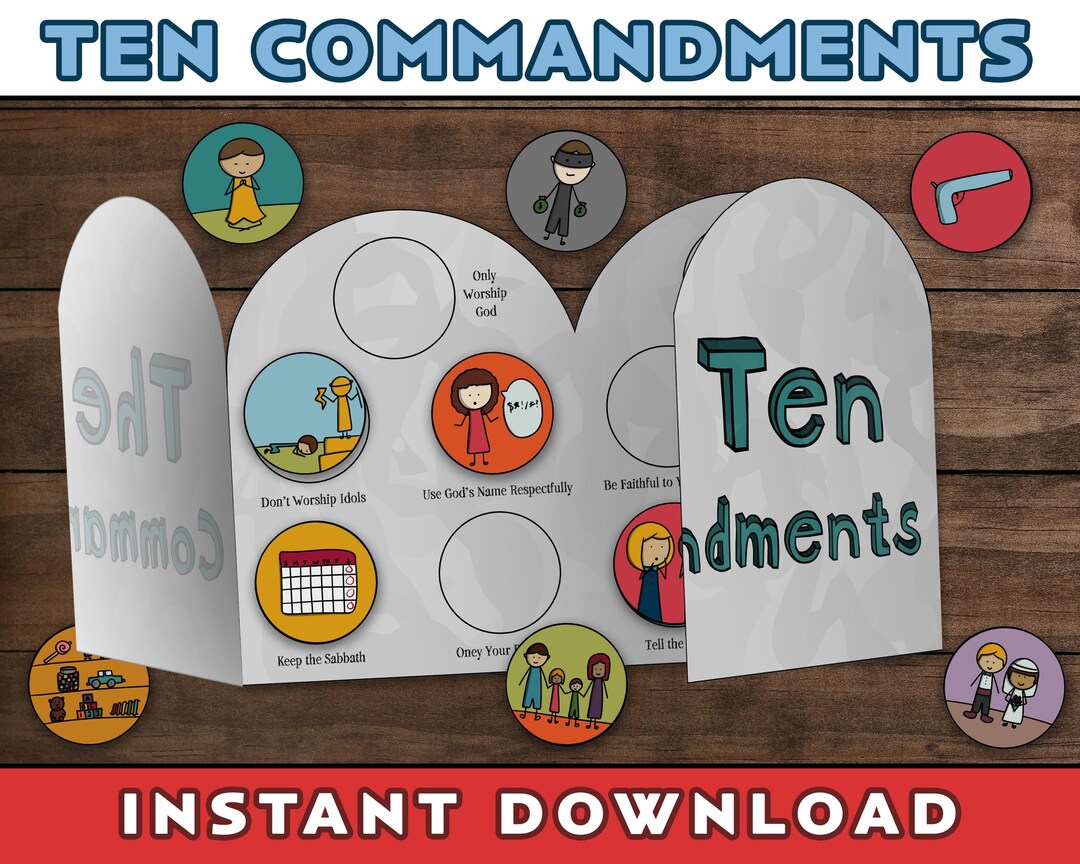 Ten Commandment Craft | Cut and Glue Foldable Craft | Sunday School ...