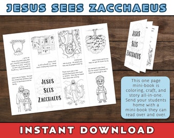 Zacchaeus Bible Craft, Homeschool Bible, Mini Booklet, Zacchaeus Craft ...