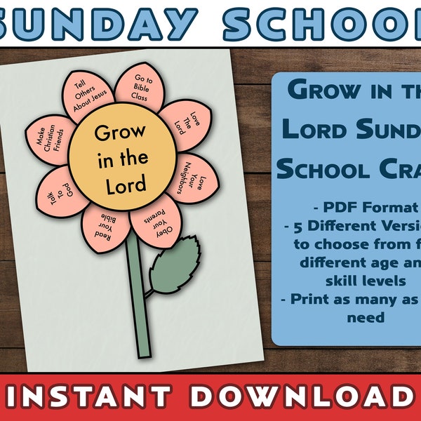 Sunday School Grow in Christ - Etsy