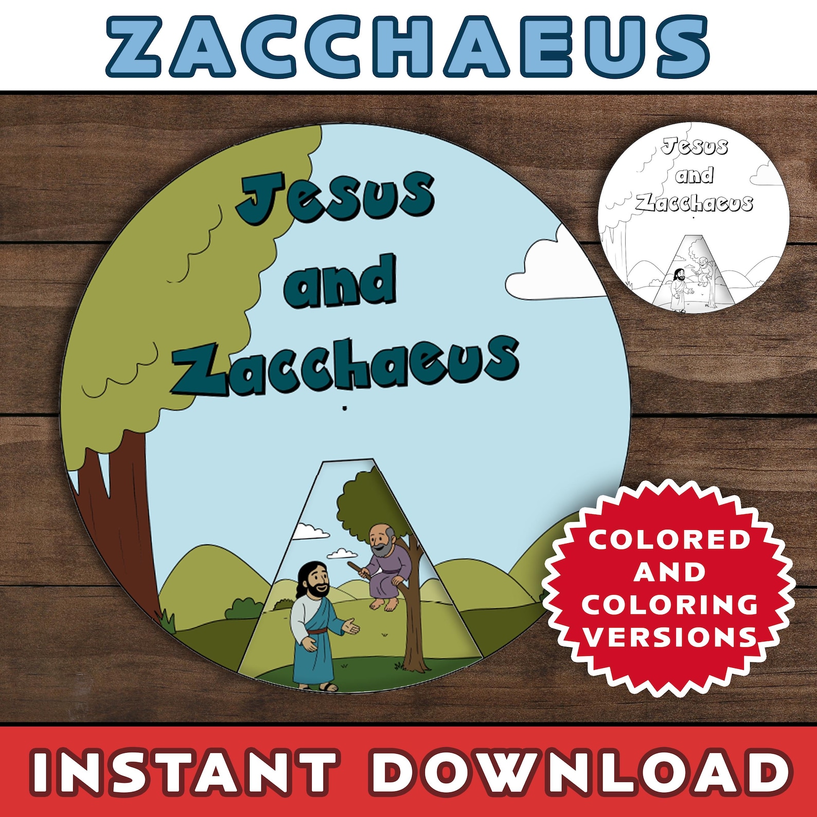 Zacchaeus Craft for Sunday School Activity Jesus Meets Zacchaeus Bible ...