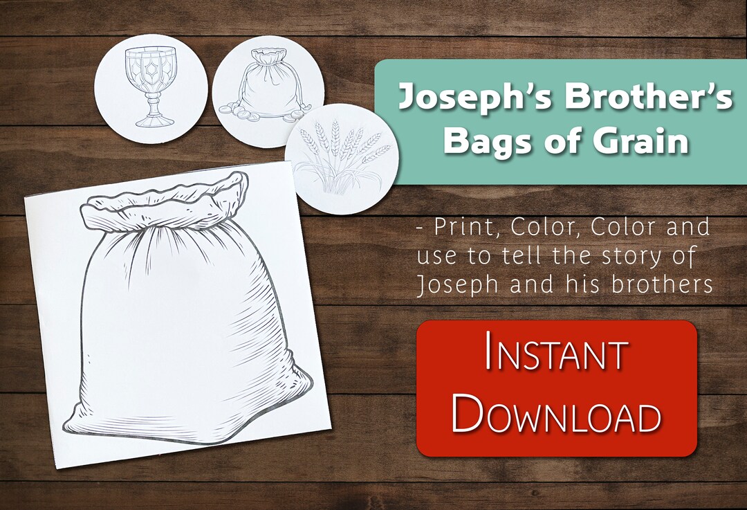 Joseph and His Brother's Bag of Grain Craft and Activity | Cut and ...