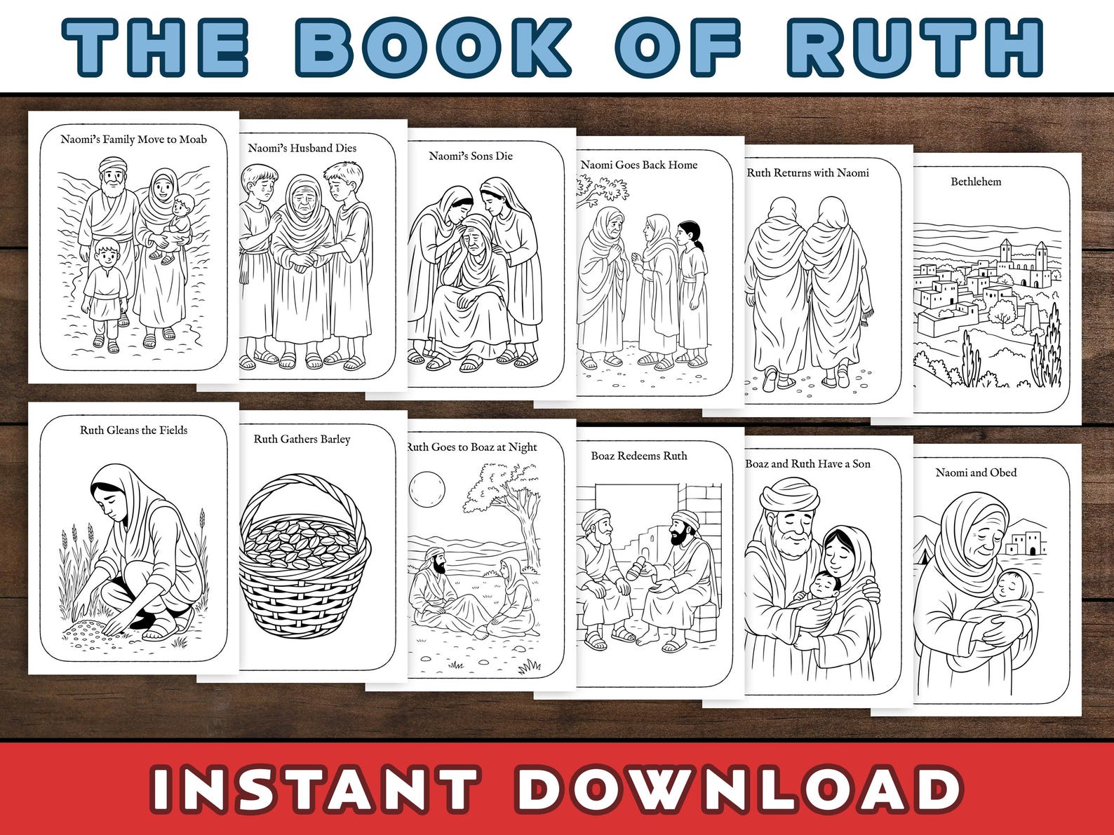 Book of Ruth Coloring Pages: Old Testament Story (digital Download) - Etsy