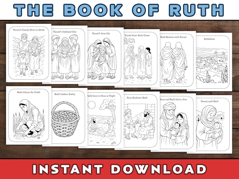 Book of Ruth Coloring Pages: Old Testament Story (digital Download) - Etsy