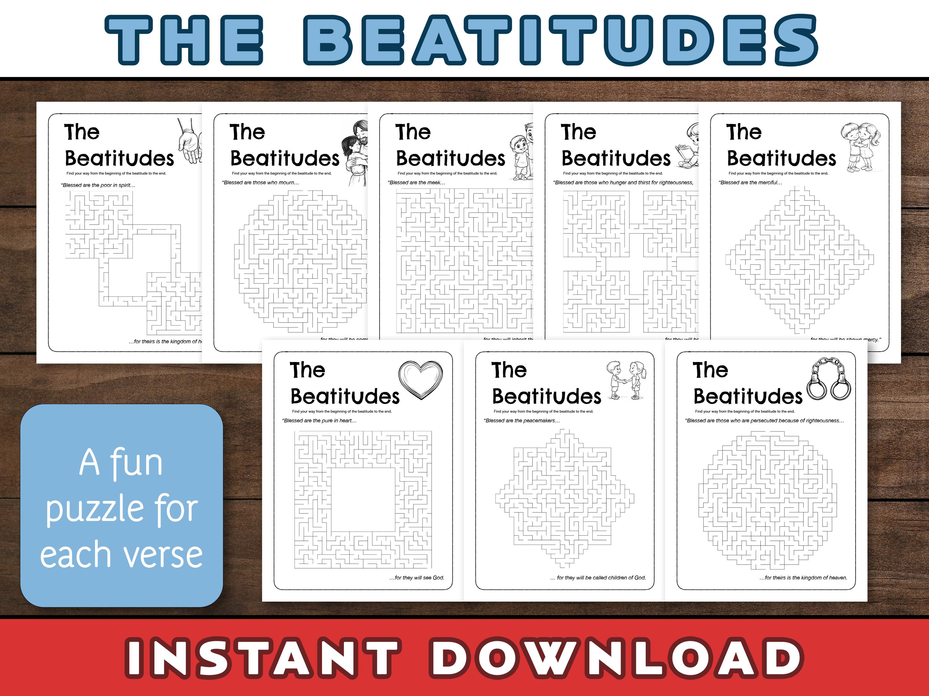 Beatitudes Worksheet & Activity Bundle: Bible Study (digital Download ...